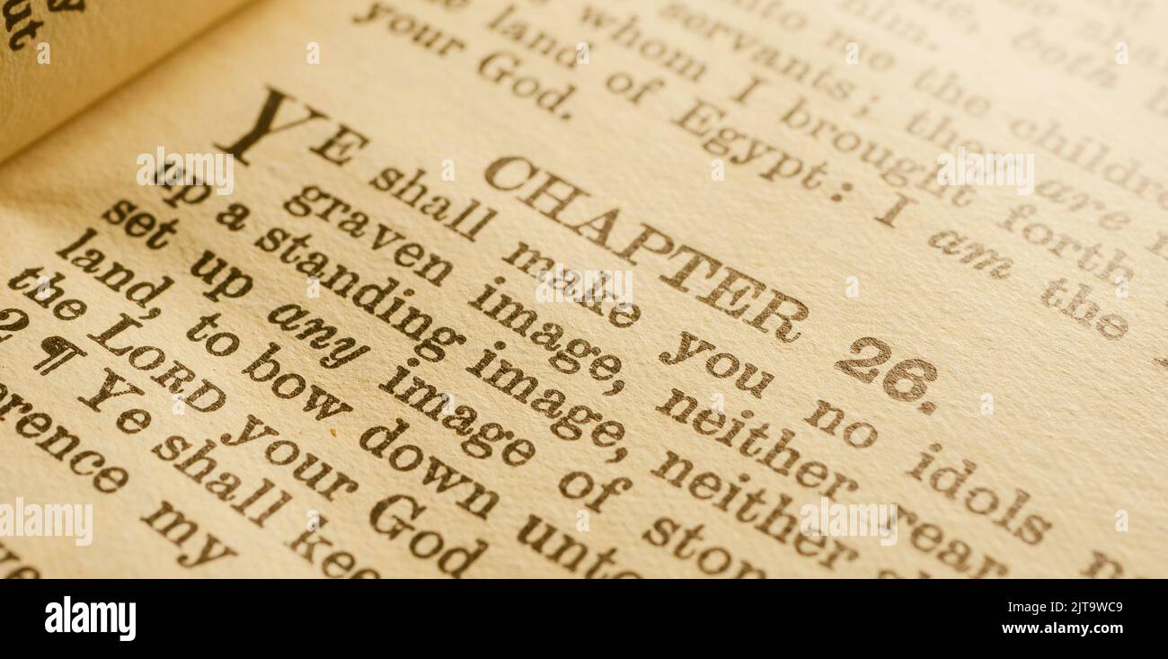 Close up of Old English Antique Holy Bible Stock Photo - Alamy