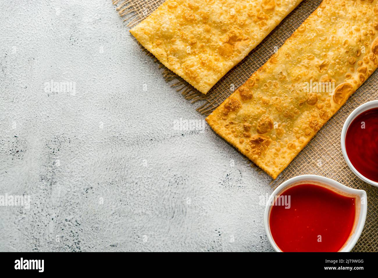 brazilian pastel, fried snack traditional food with copy space, top ...