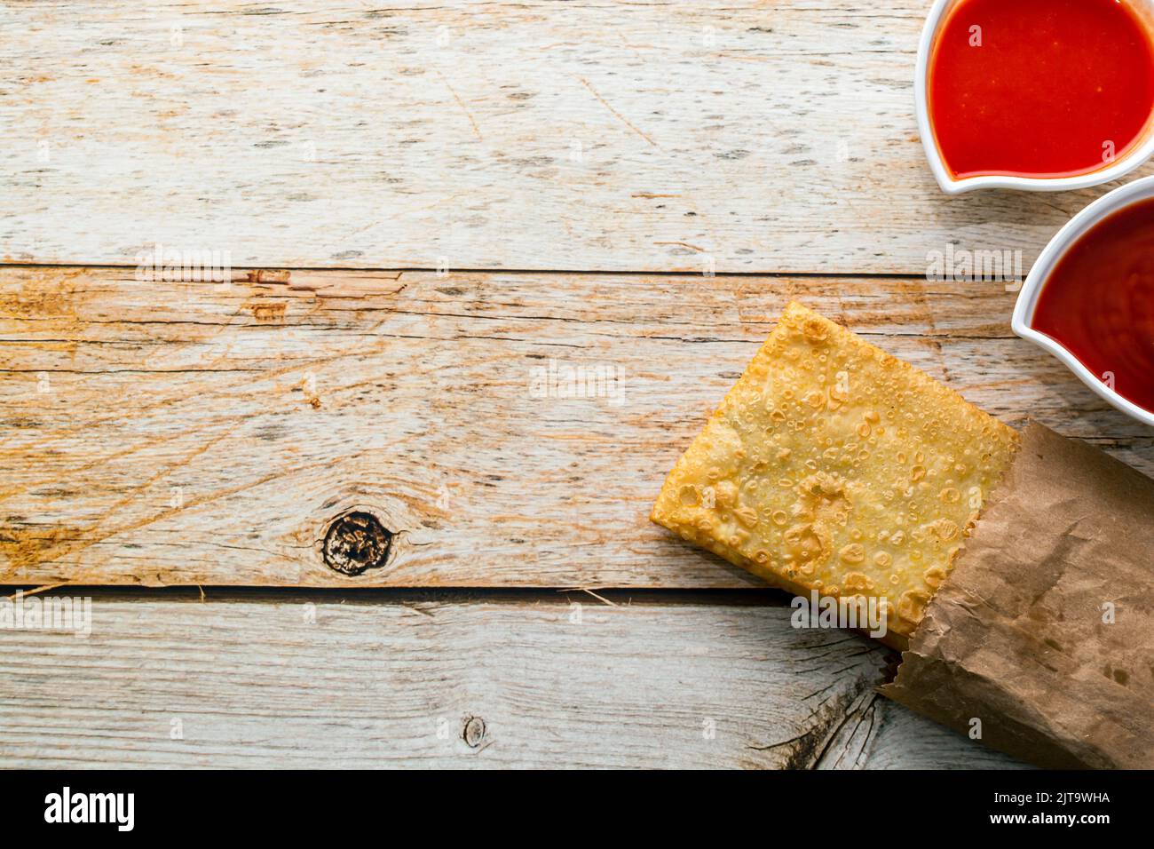 brazilian fried pastel, traditional snack with copy space Stock Photo ...