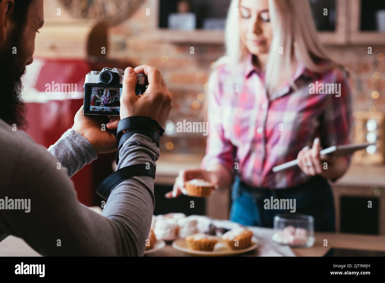 homemade sweet bakery food photography man woman Stock Photo - Alamy