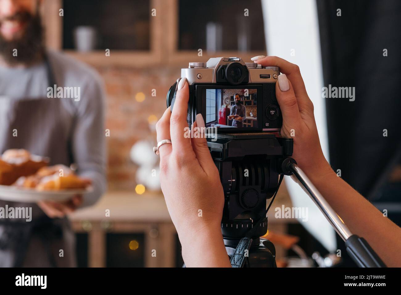 man homemade baking cooking backstage photography Stock Photo - Alamy