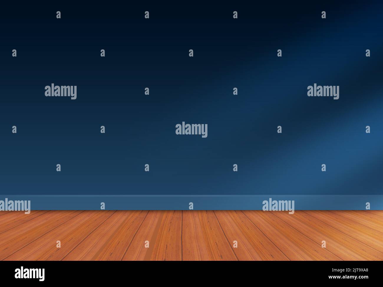 Room interior and wooden floor with sunlight casting shadow on the wall ...