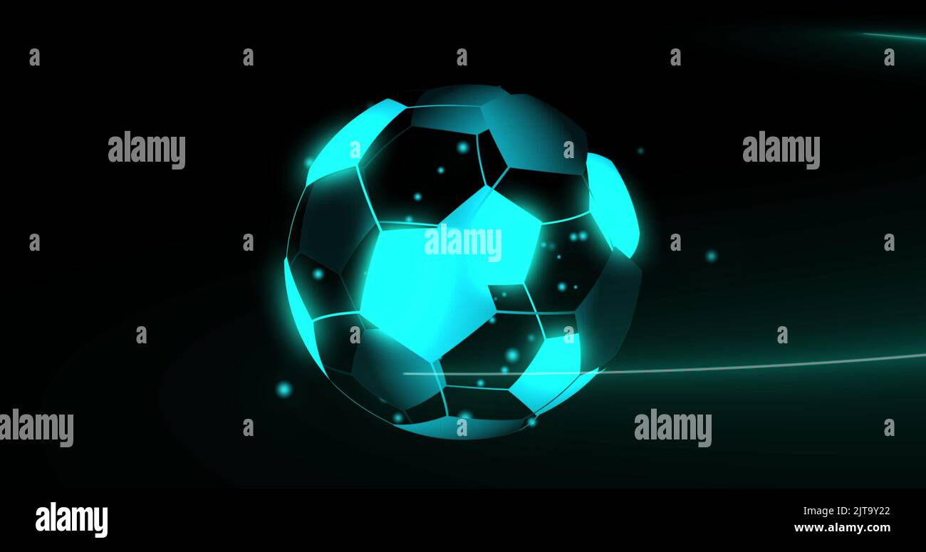 Image of digital football on black background Stock Photo - Alamy