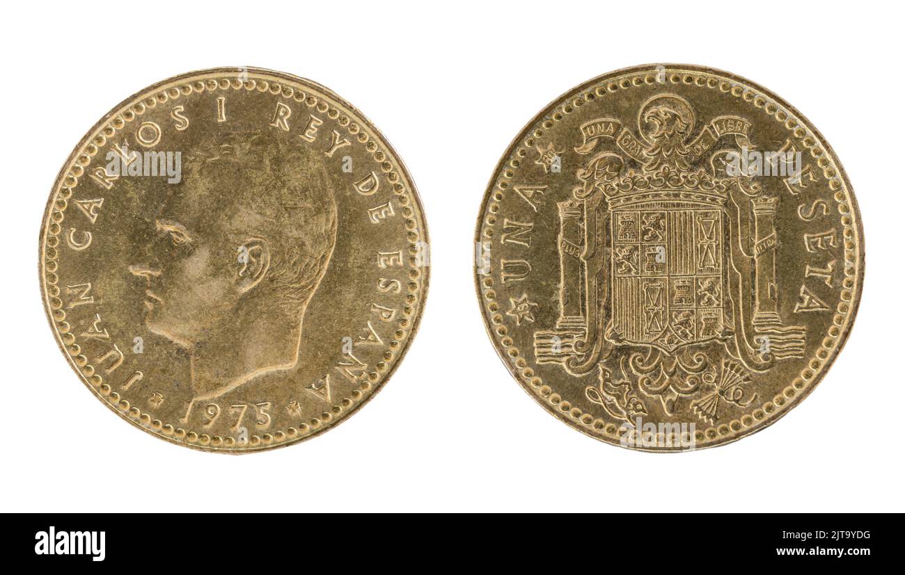 One ( 1 ) peseta coin from Spain with the sphinx of King Juan Carlos I ...