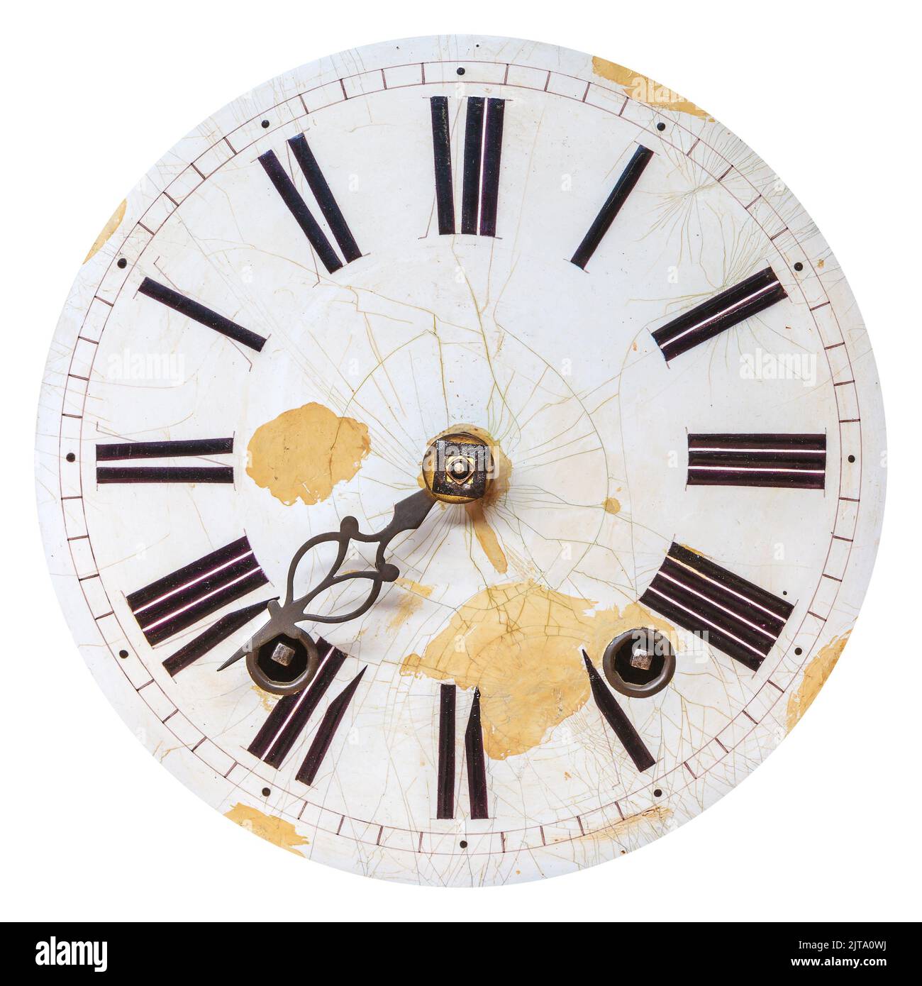 Ancient weathered clock face with cracks Stock Photo - Alamy