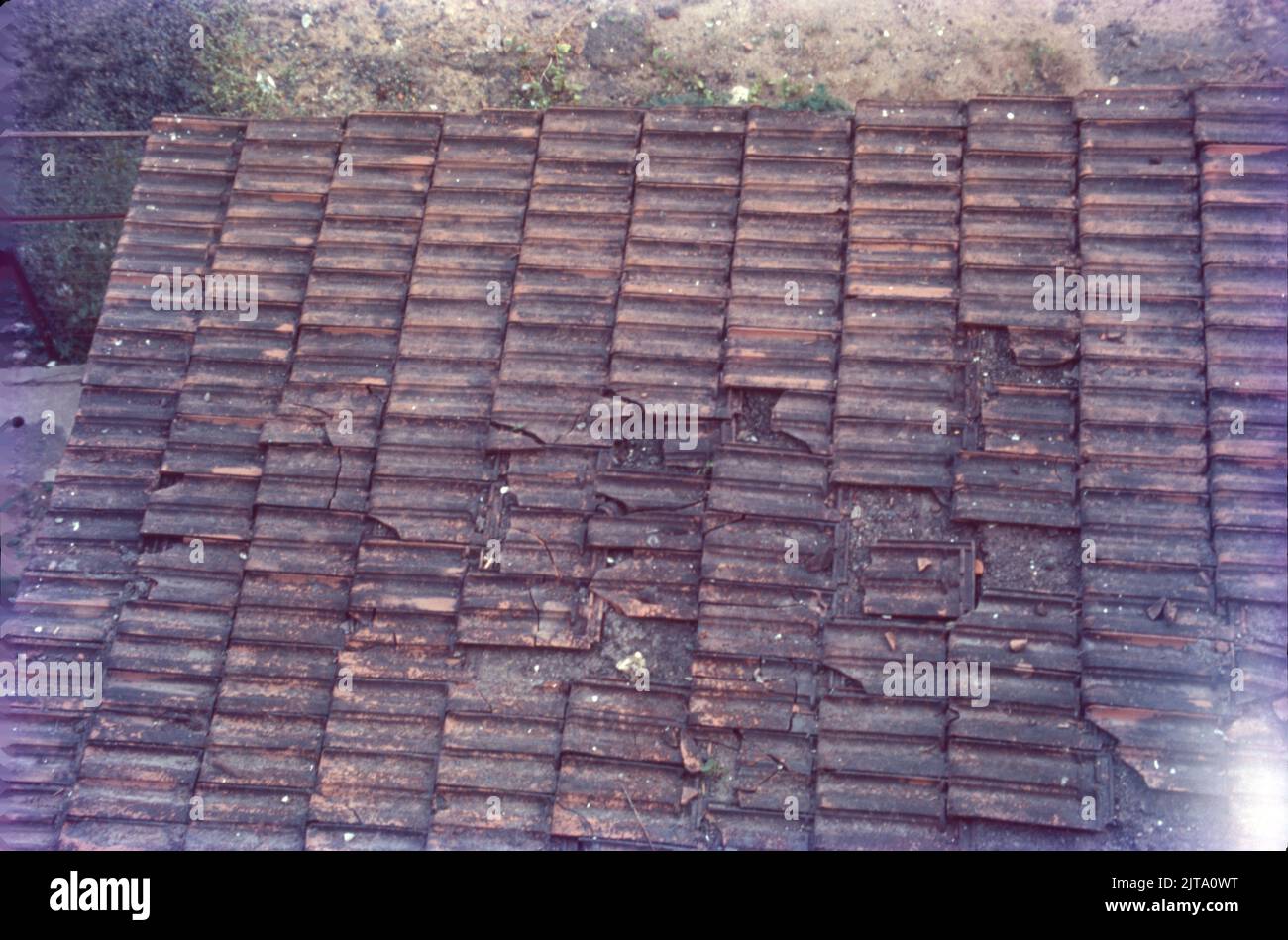 Clay Roof Tiles, Worn out Roof, Picture Story Stock Photo - Alamy
