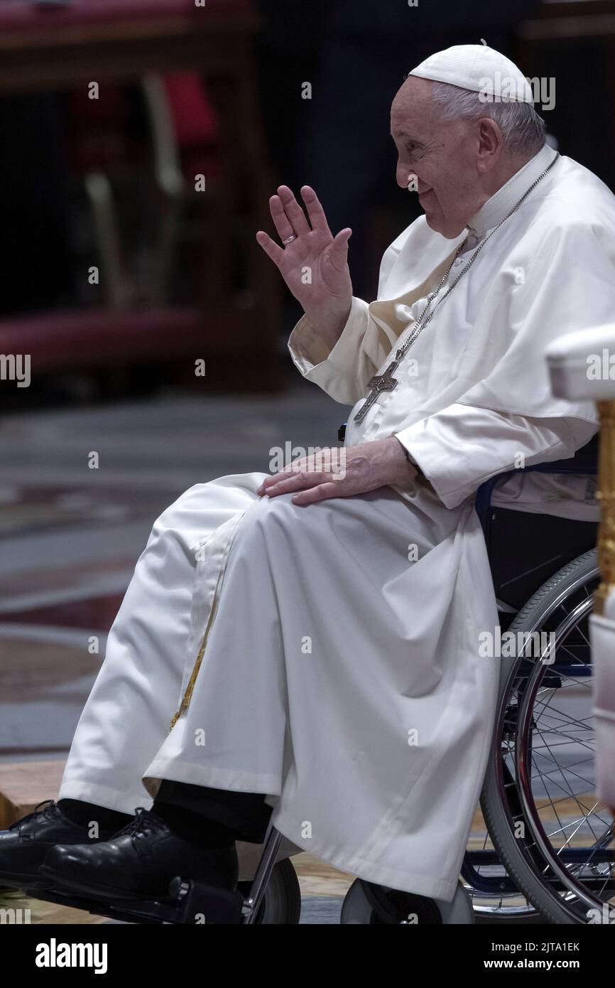 Vatican City, Vatican, 27 August 2022. Pope Francis presides the ...