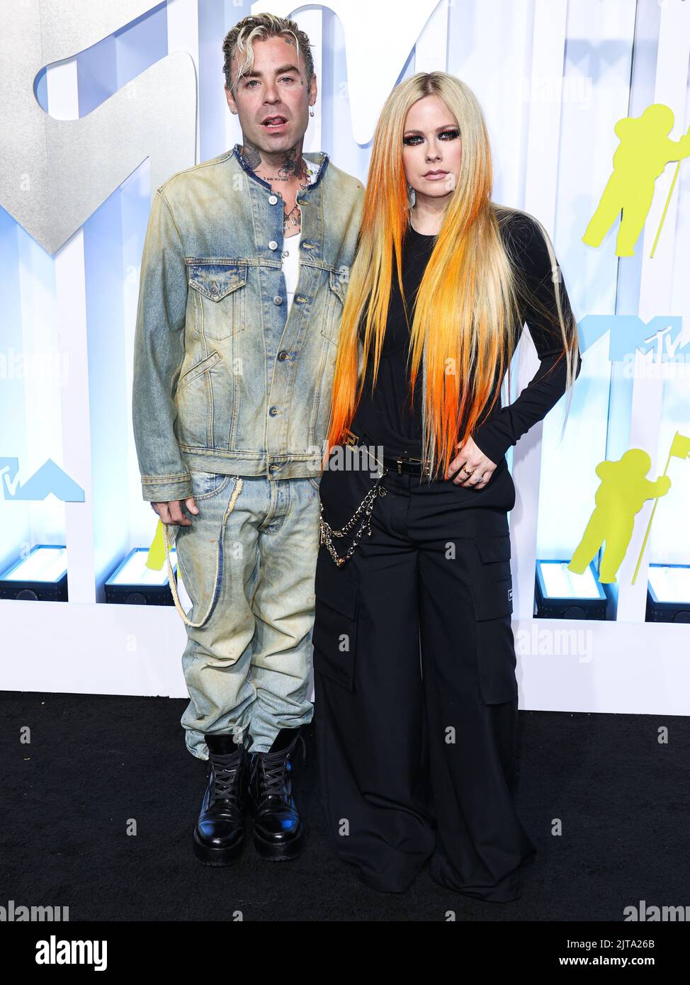 NEWARK, NEW JERSEY, USA - AUGUST 28: Mod Sun and Avril Lavigne arrive ...