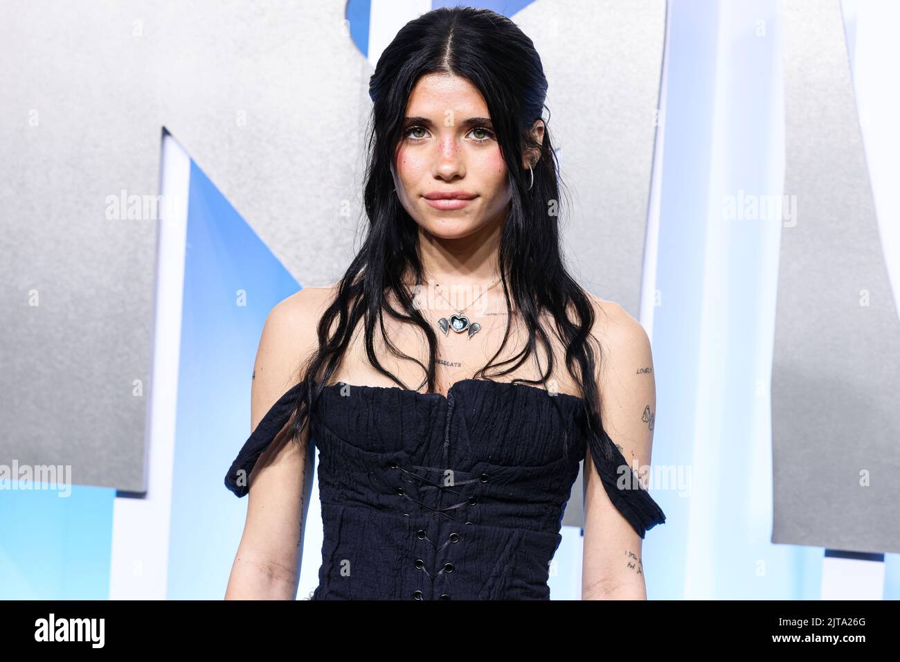 NEWARK, NEW JERSEY, USA - AUGUST 28: Nessa Barrett arrives at the 2022 ...