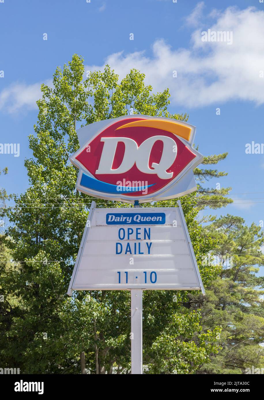 Canadian Dairy Queen Sign In Sauble Beach Ontario An Ice Cream ...