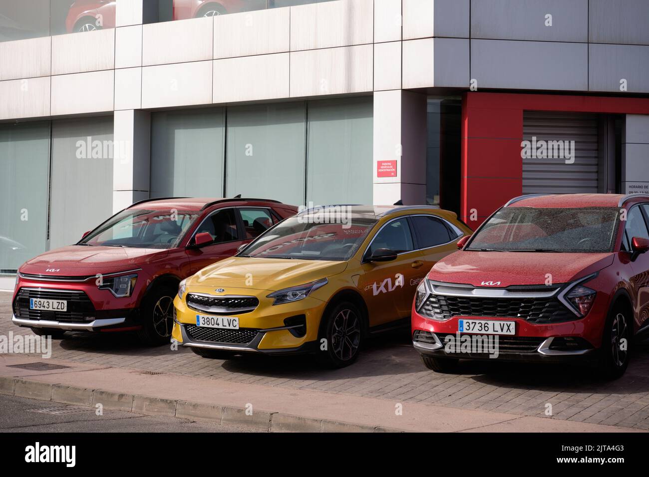 Kia cars at dealer. Malaga province, Spain Stock Photo - Alamy