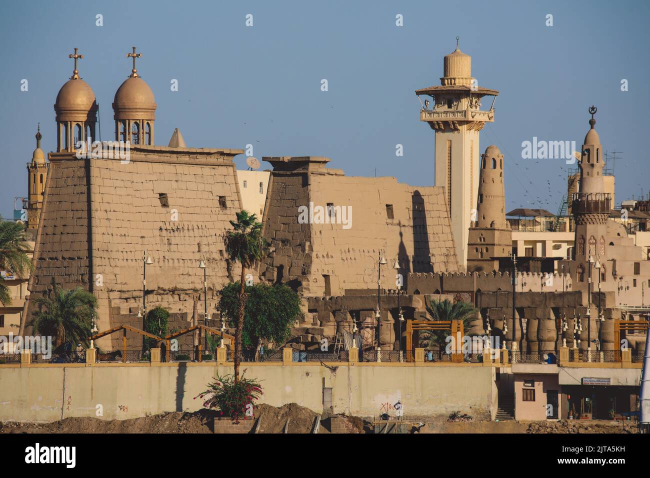 Panoramic View to the Luxor City Scape from the Nile River Side, Egypt ...