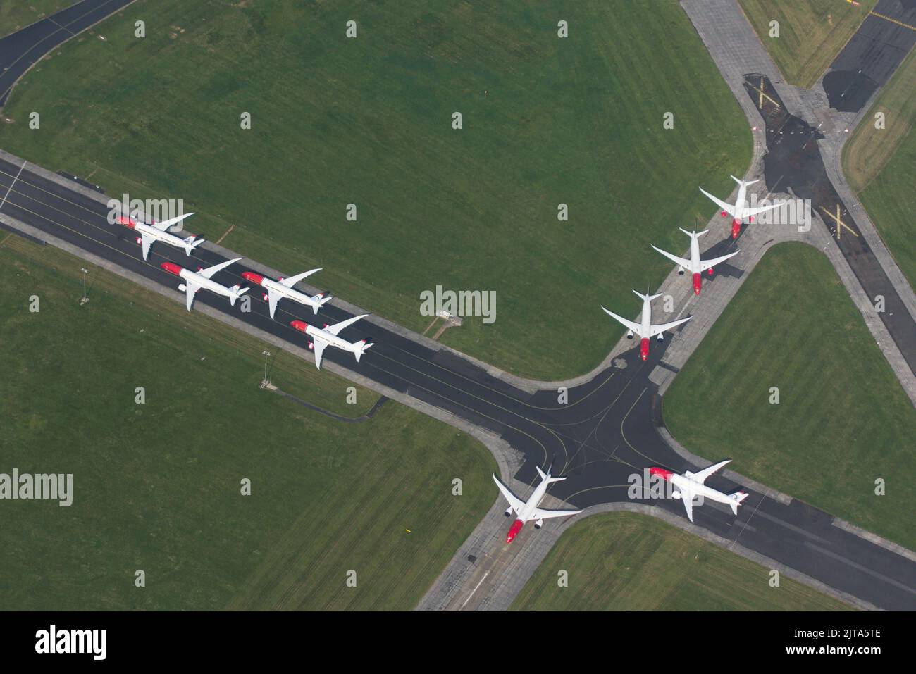 Planes lined up at Shannon Airport County Clare Stock Photo - Alamy