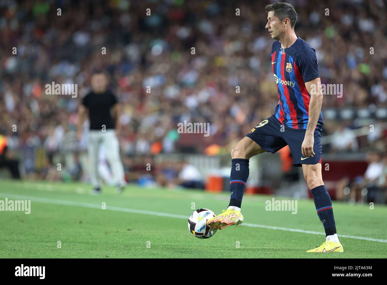 Barcelona, Spain. 28th Aug, 2022. Robert Lewandowski of FC Barcelona ...