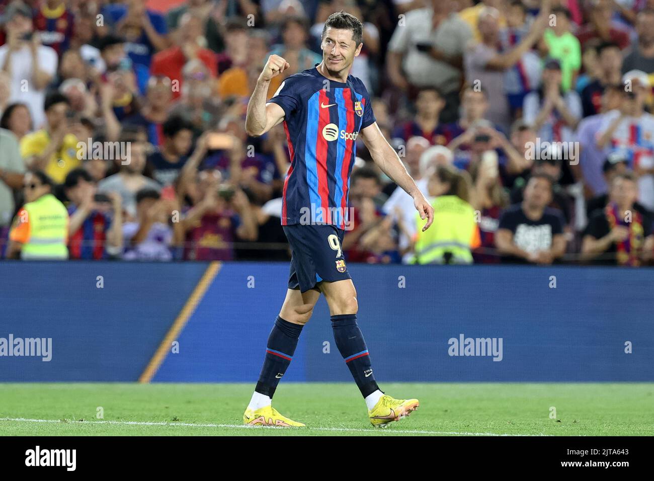 Barcelona, Spain. 28th Aug, 2022. Robert Lewandowski of FC Barcelona ...