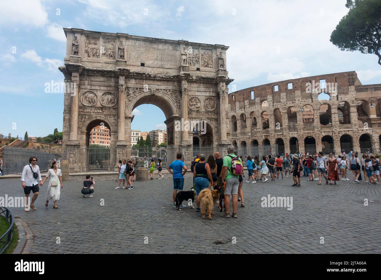 Rome, Italy - August 2022 - Tourists sightseeing the area around ...