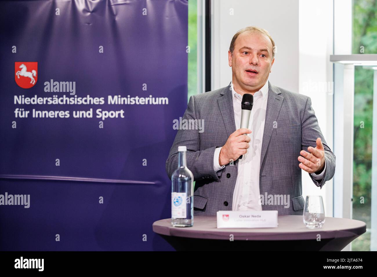 Hanover, Germany. 29th Aug, 2022. Oskar Neda, head of the Innovation ...