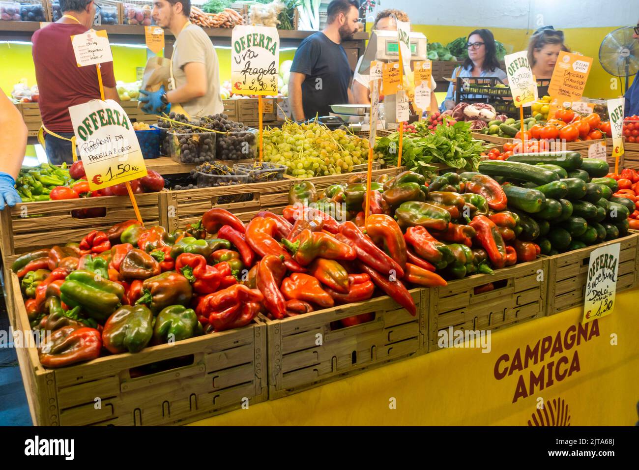 Rome, Italy - August 2022 - Campagna Amica Market, Food Market Local ...
