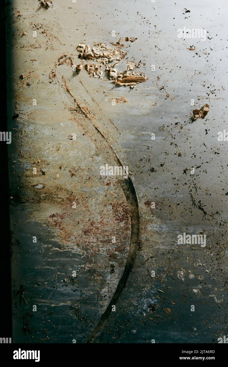 Abstract golden and silver rusting piece of metal sheet Stock Photo - Alamy