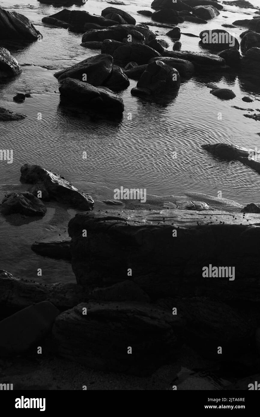 Landscape sea ocean beach Black and White Stock Photos & Images - Alamy