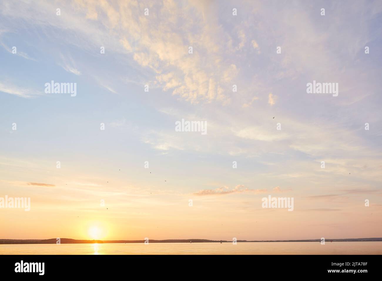 Beach dawn, sunrise. Evening sky with clouds. Golden hours. afternoon ...