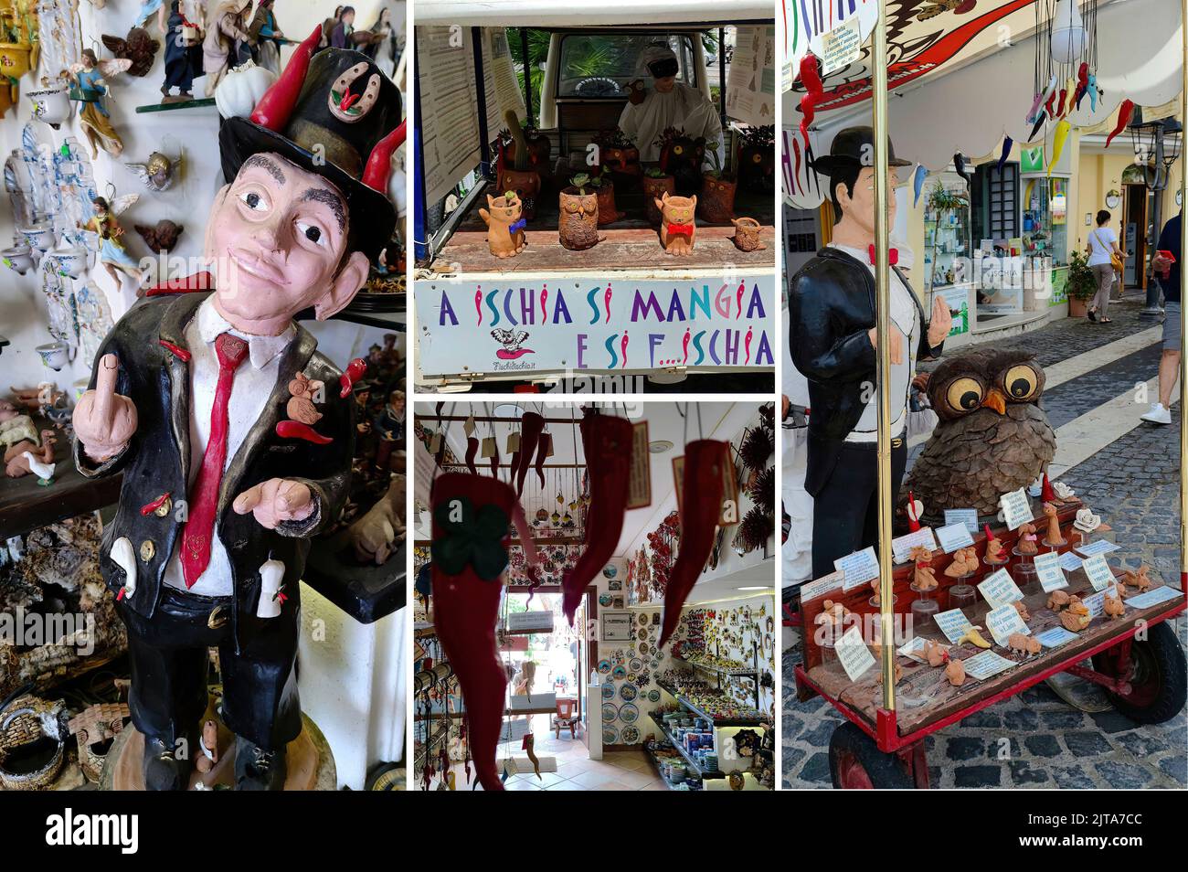 Casamicciola Terme (Ischia) famous shop that sells horns and talismans ...