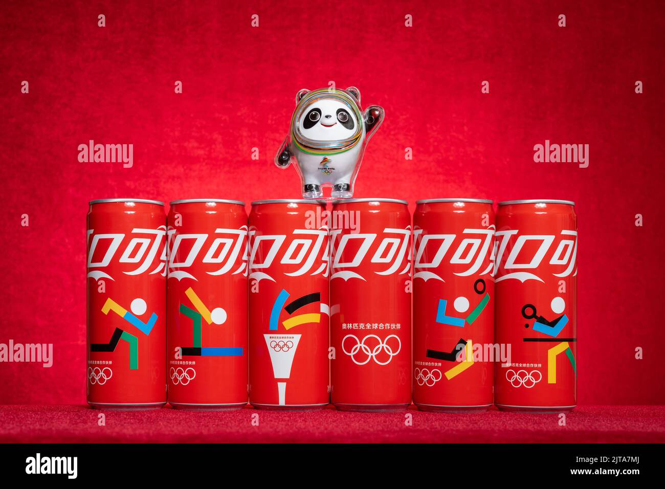 ZHONGSHAN China-May 24,2022:mascot for 2022 BeiJing Winter Olympics ...