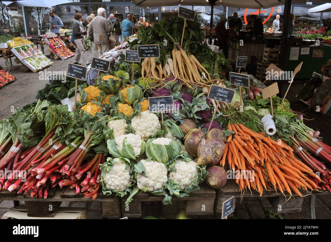 Copenhagen/Denmark/.29 August 2022/.Fruit and vegetable shoppers at ...