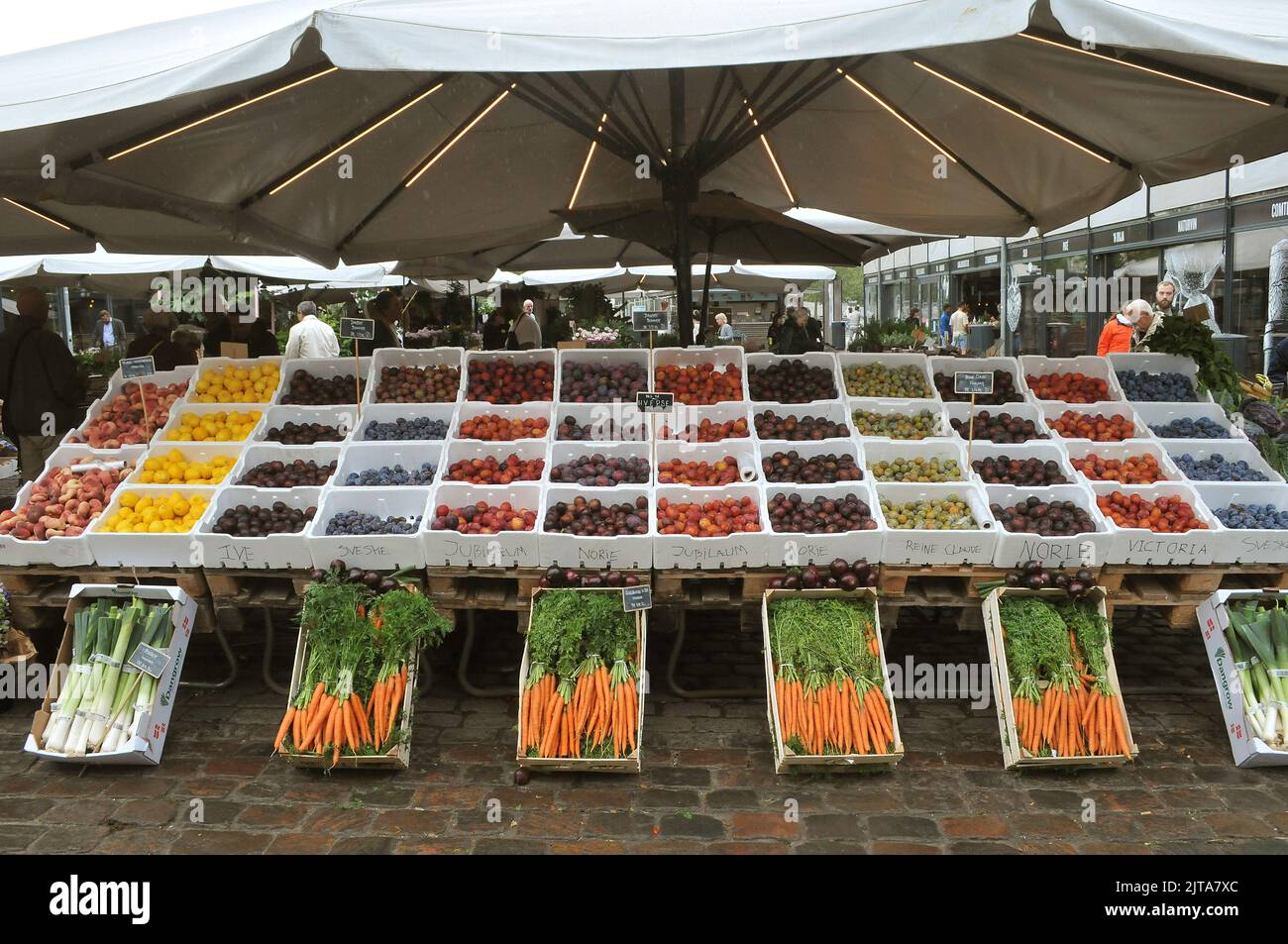 Copenhagen/Denmark/.29 August 2022/.Fruit and vegetable shoppers at ...