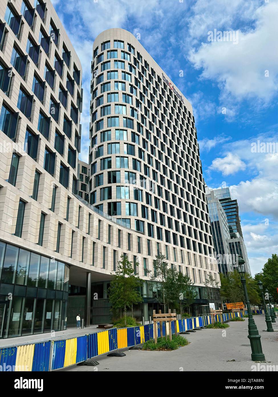 Brussels , Brabant, Belgium 09 18 2022 : Vertical closeup on the new ...