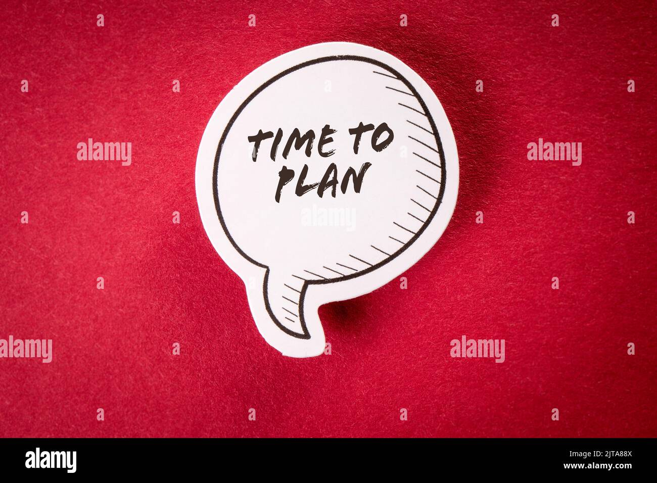 Time to Plan. Oval speech bubble with text on a red background Stock ...