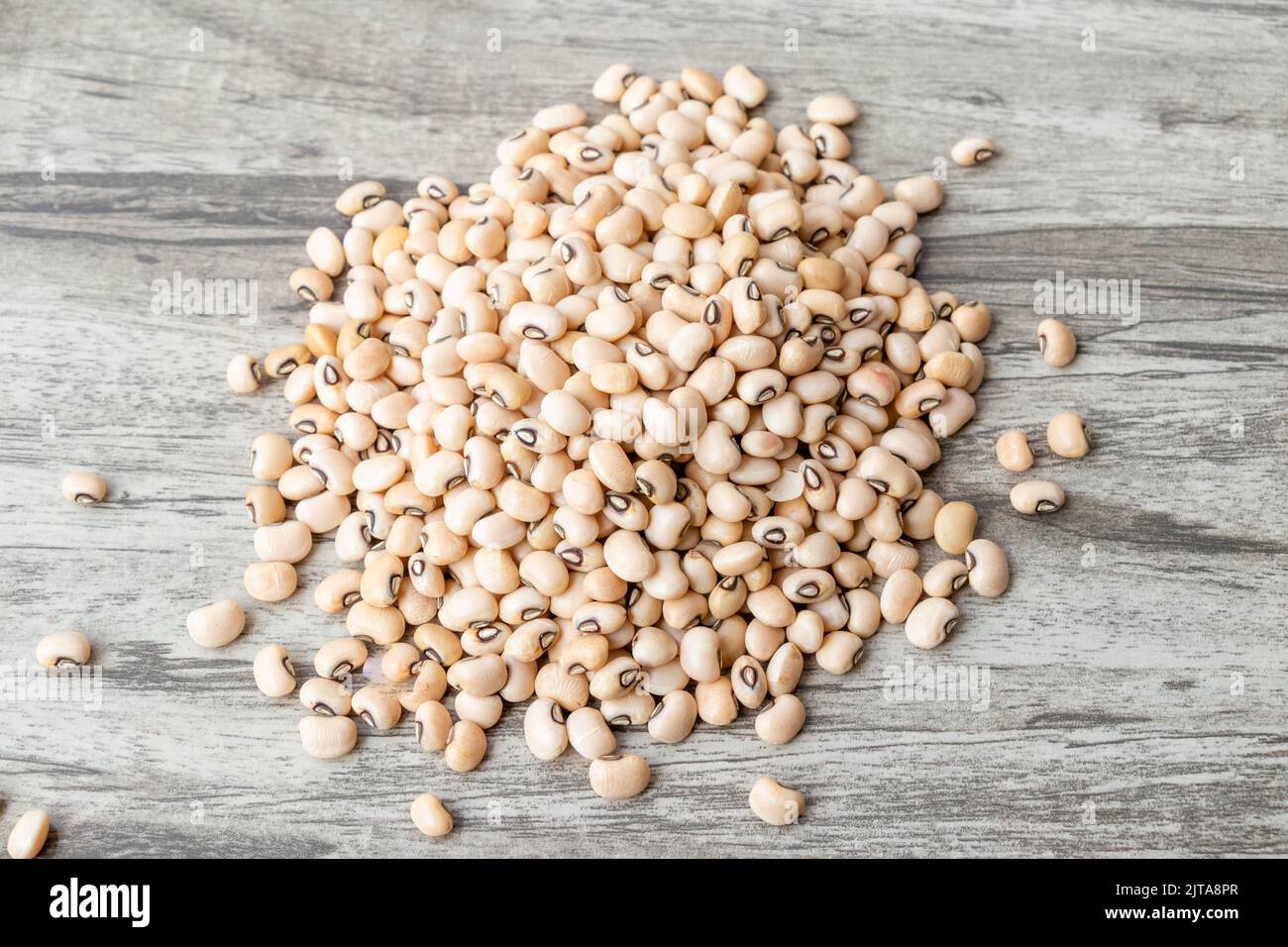 Black eye beans or Lobia phalli on wooden texture background Stock ...
