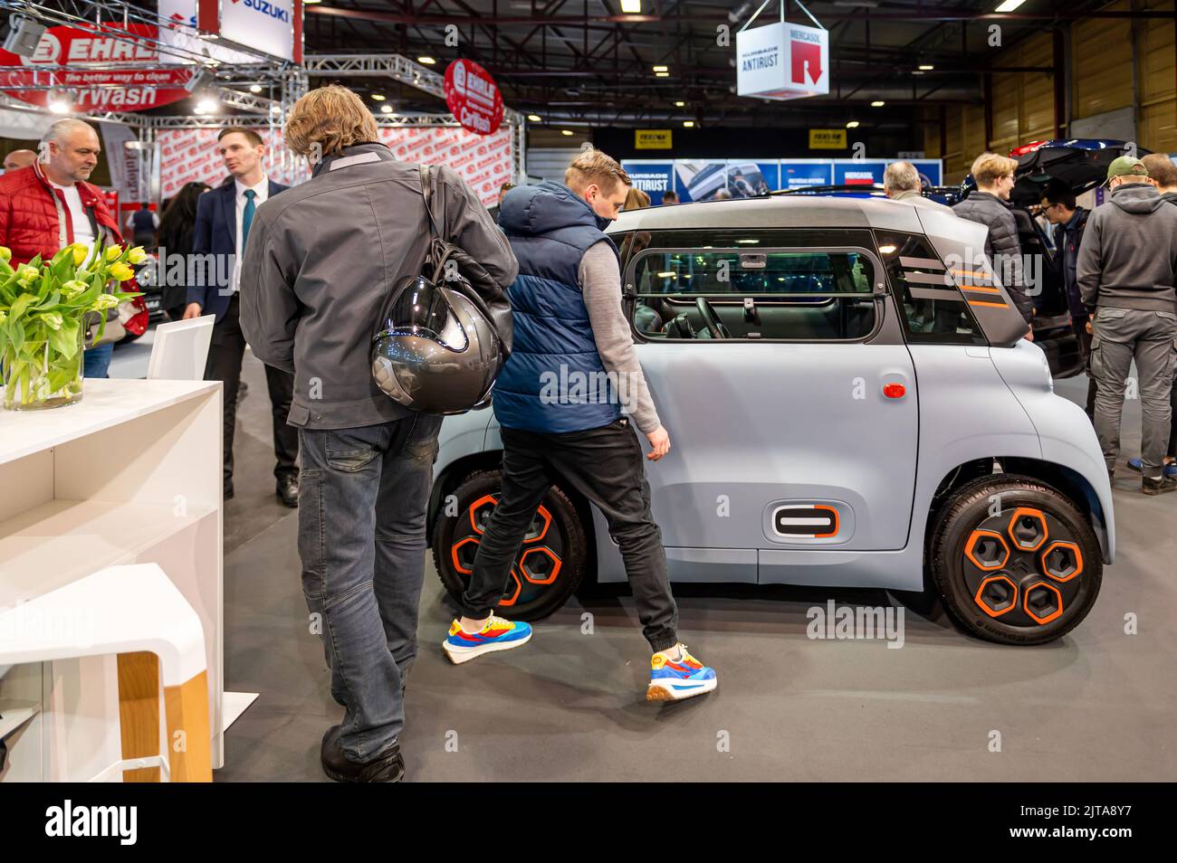 Riga, Latvia, April 29, 2022: Citroen Ami electric small ev car fun ...