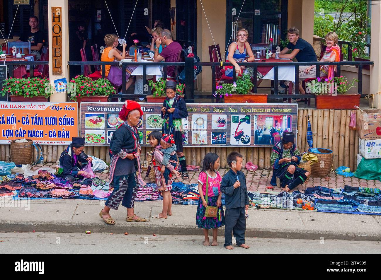 Vietnam, Sapa is a town near the chinese border and popular by tourists ...