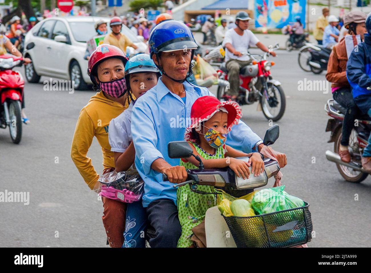Vietnam, Hue Mopeds in the streets of the city Stock Photo - Alamy