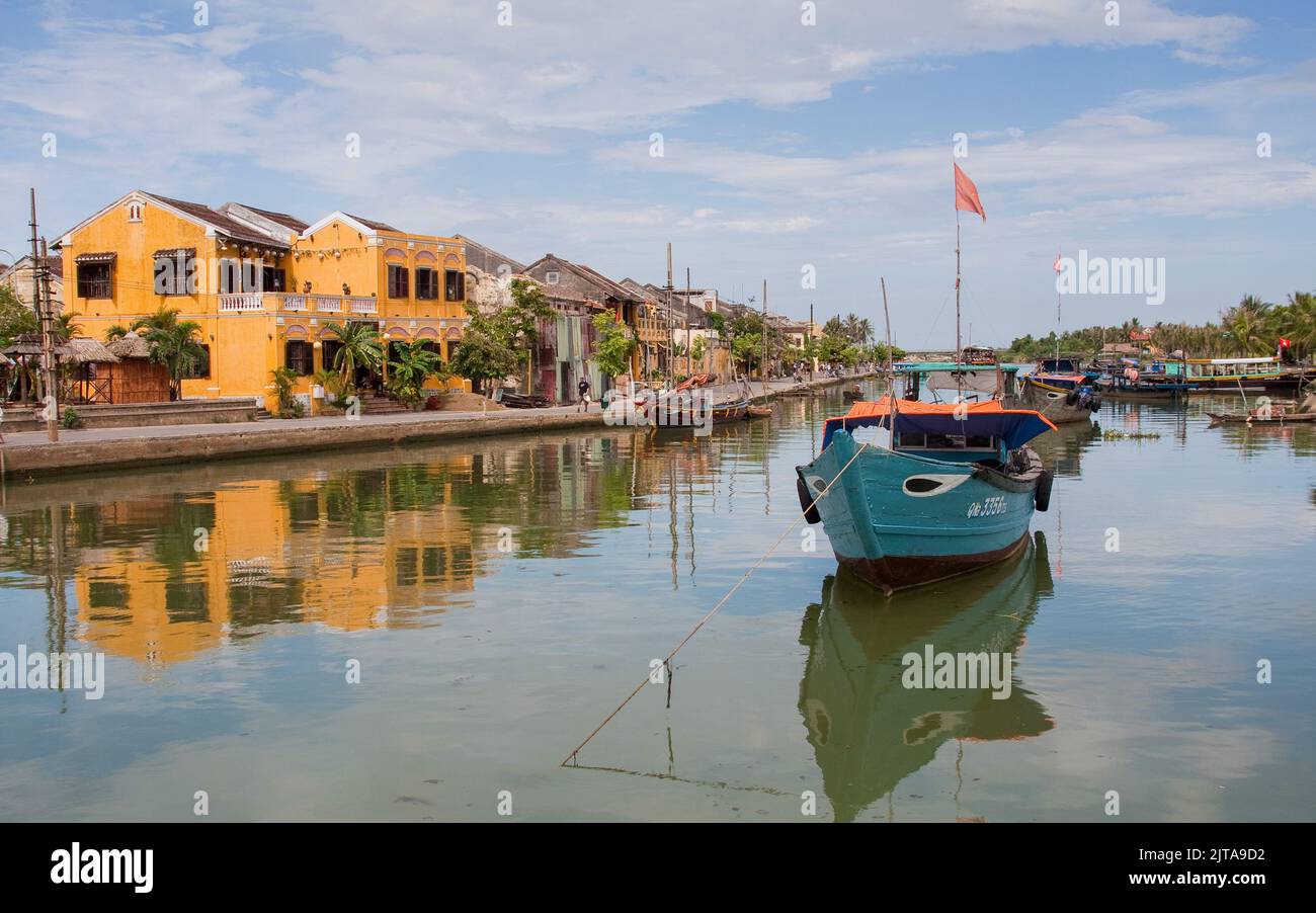 Vietnam, Hoi An View of the town with river Stock Photo - Alamy