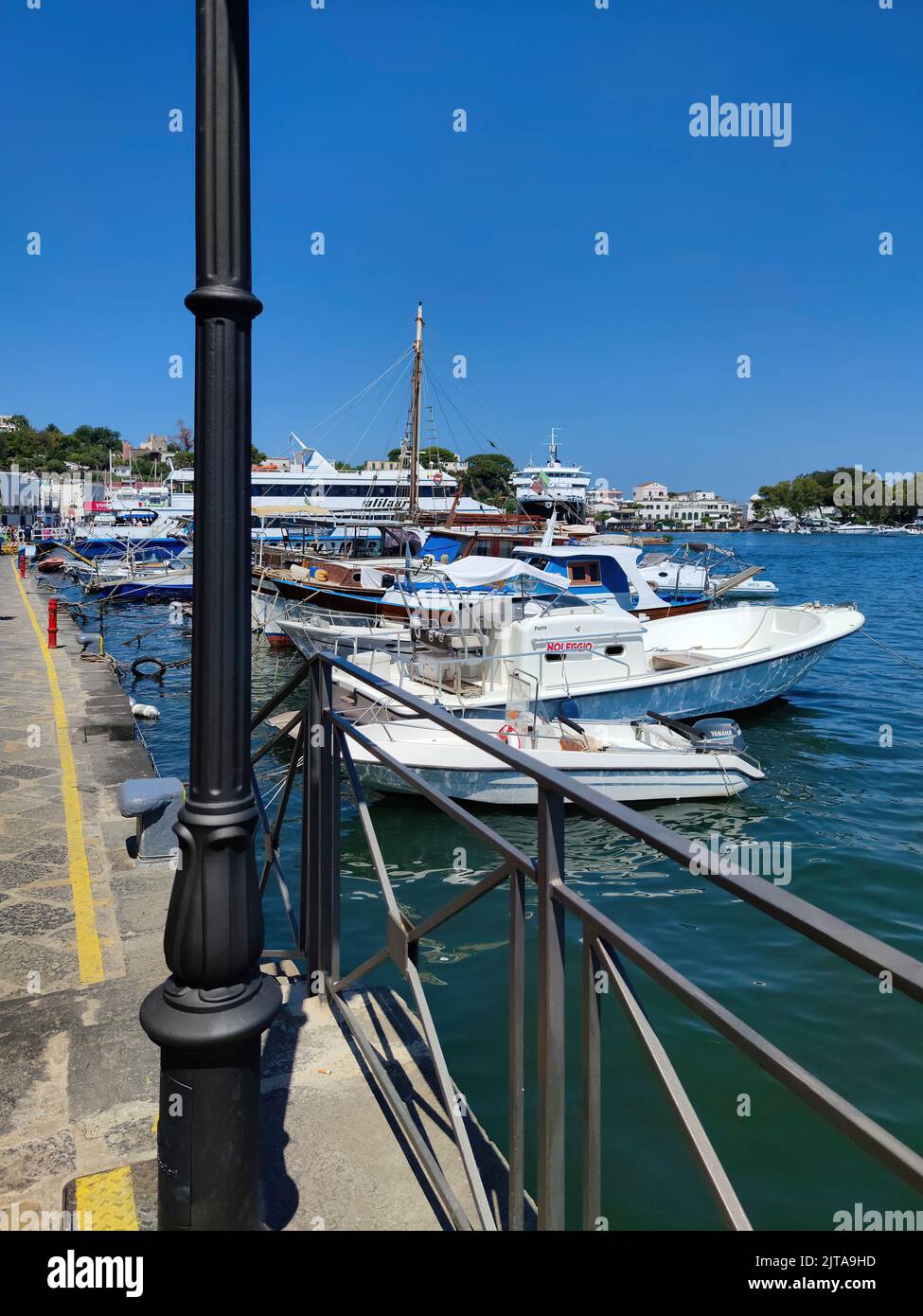 Once a volcanic lake, it was opened to the sea by King Ferdinand II Ischia Porto is the main ...