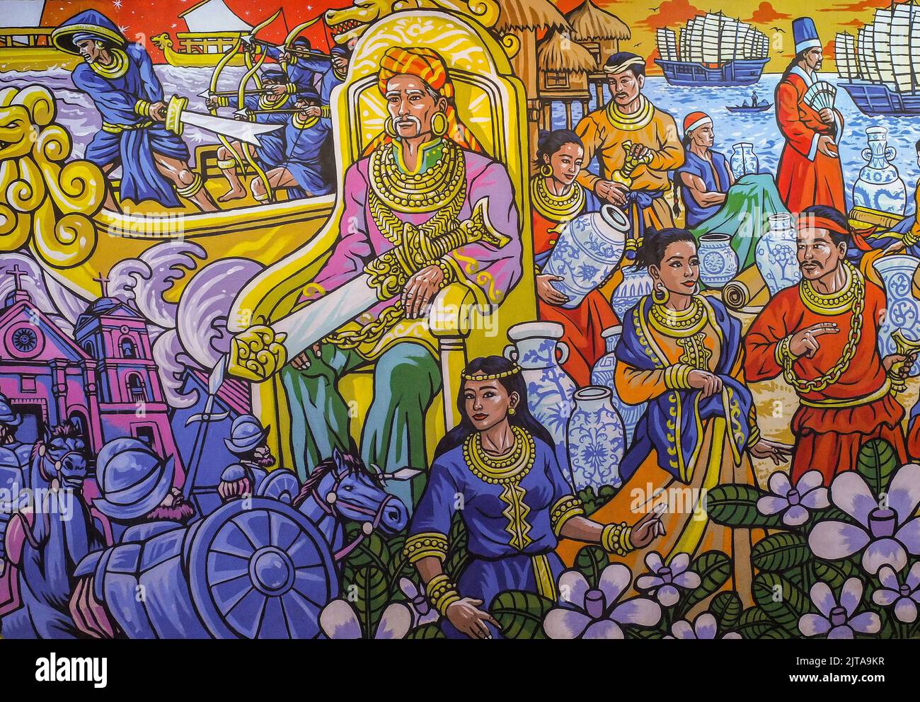 Manila, Philippines. 29th Aug, 2022. A mural depicts the sultans in the ...