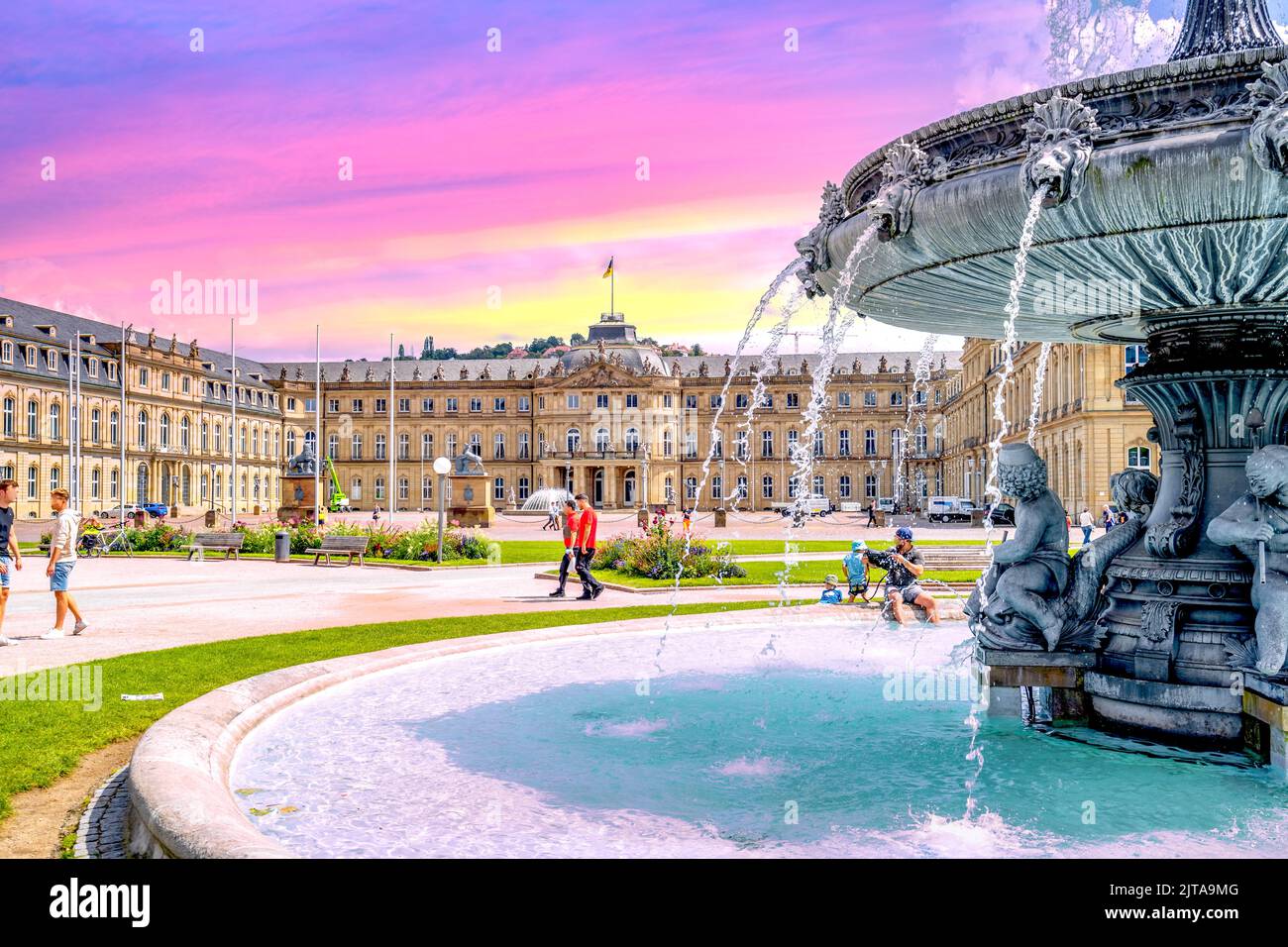 Castle Square, Stuttgart, Baden Wuerttemberg, Germany Stock Photo - Alamy