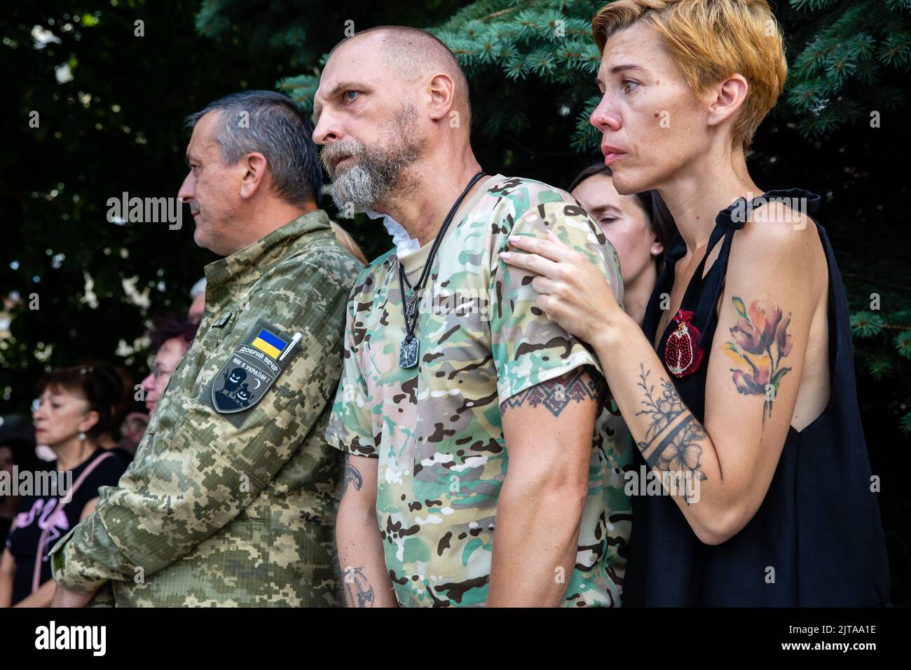 KYIV, UKRAINE - Aug. 25, 2022: Funerals of the Ukrainian soldier Yuriy ...