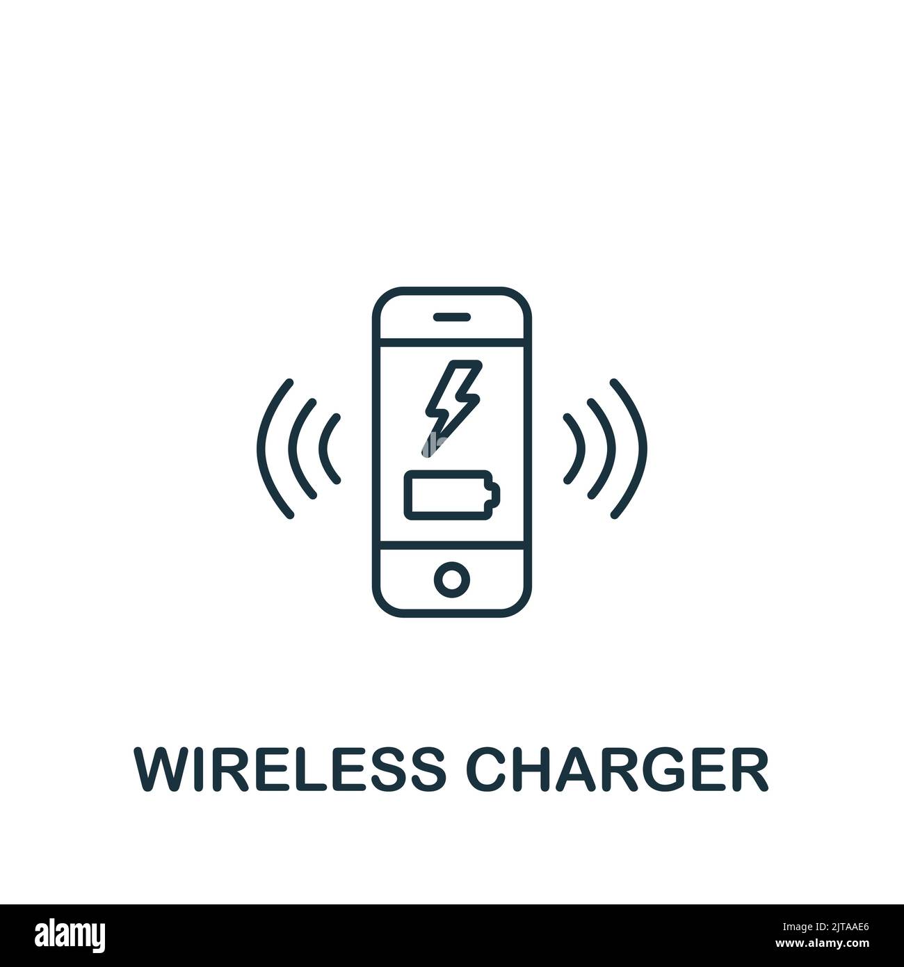 Wireless Charger icon. Line simple icon for templates, web design and ...