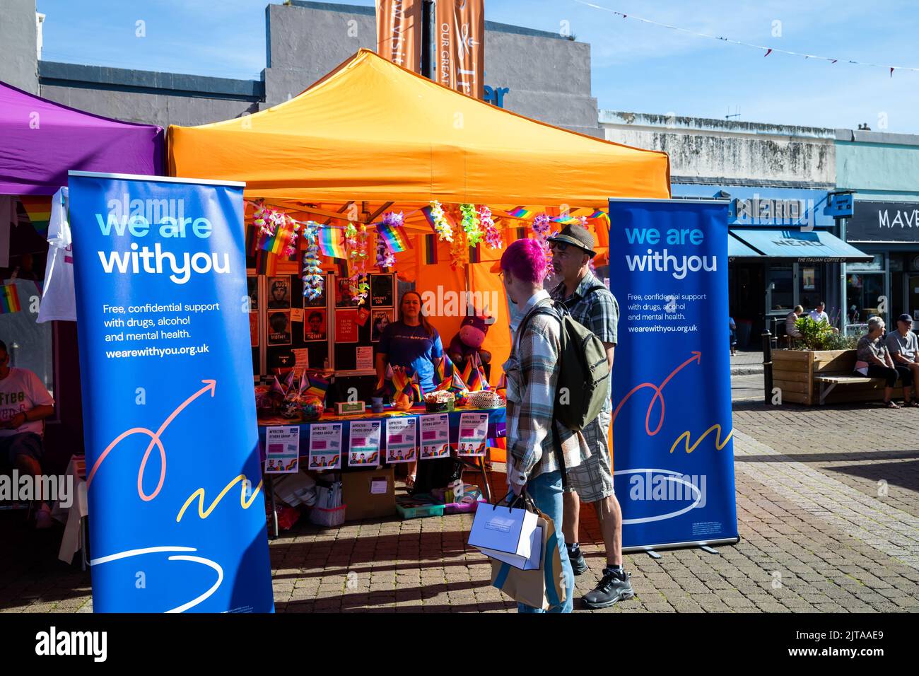 Stalls on Lemon Quay in Truro, Cornwall,uk Stock Photo - Alamy