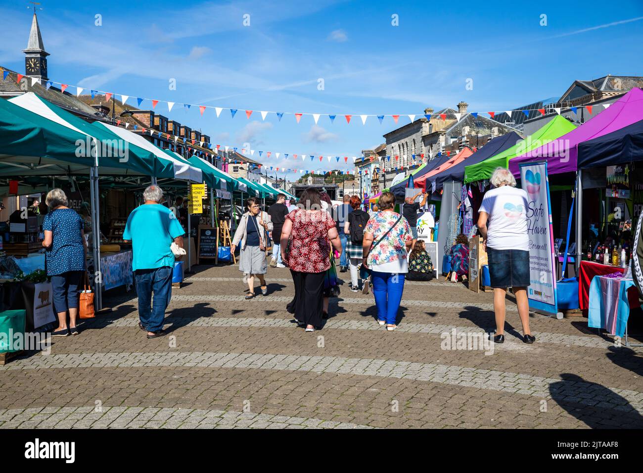 Stalls on Lemon Quay in Truro, Cornwall,uk Stock Photo - Alamy