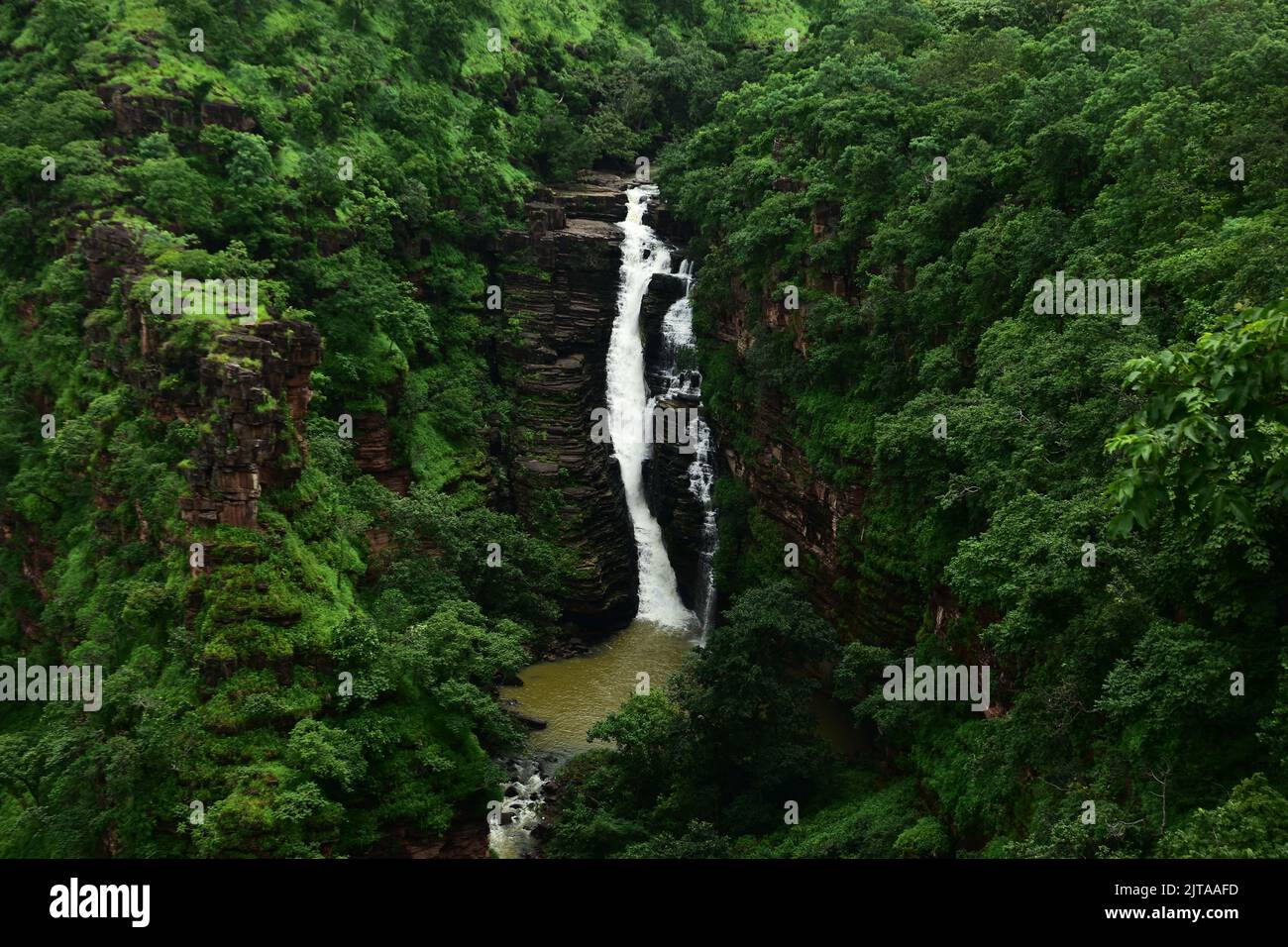 Nidan falls is an eye catching waterfall hi-res stock photography and ...