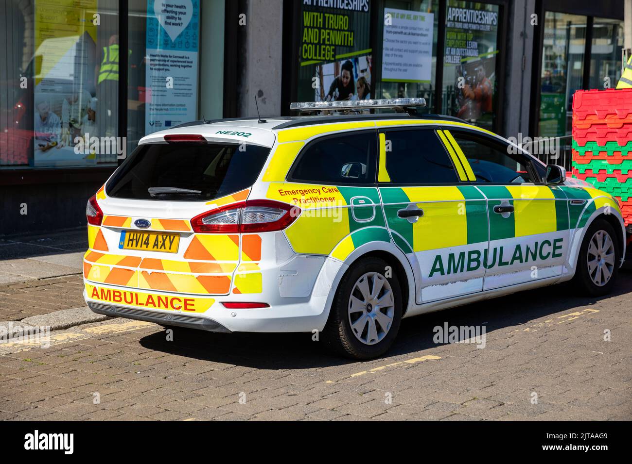 Ambulance Car parked in Truro, Cornwall,uk Stock Photo - Alamy