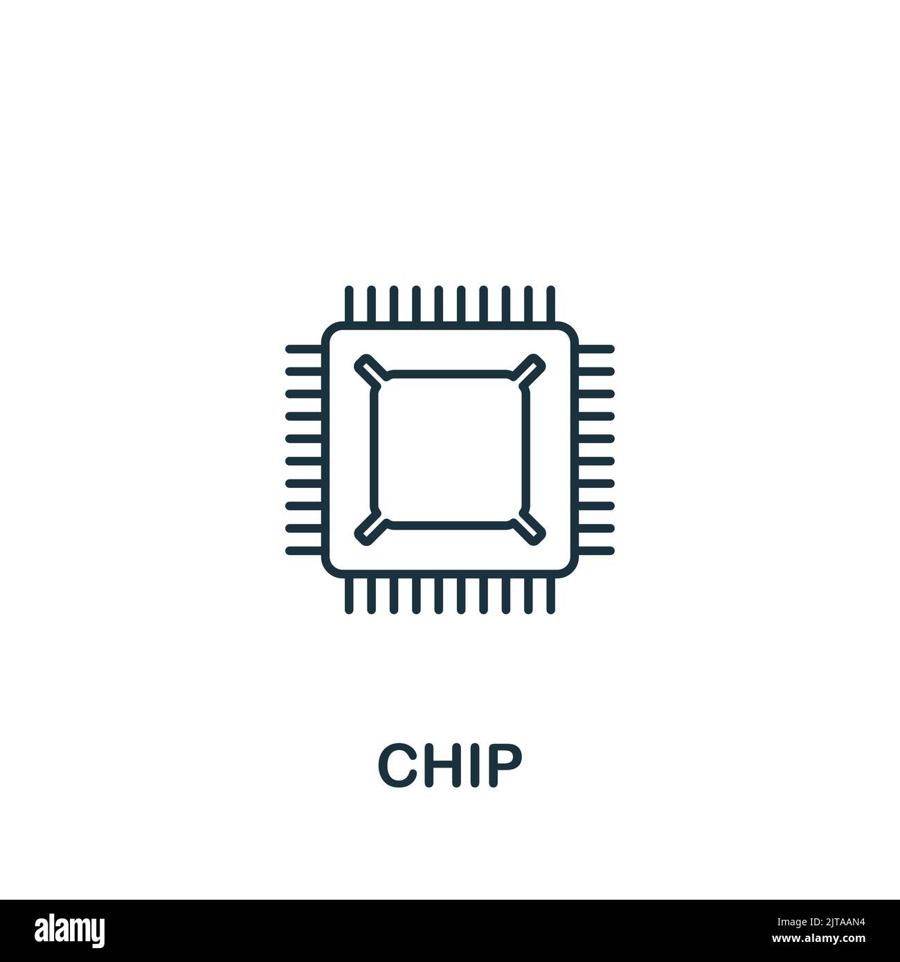 Chip icon. Line simple icon for templates, web design and infographics ...