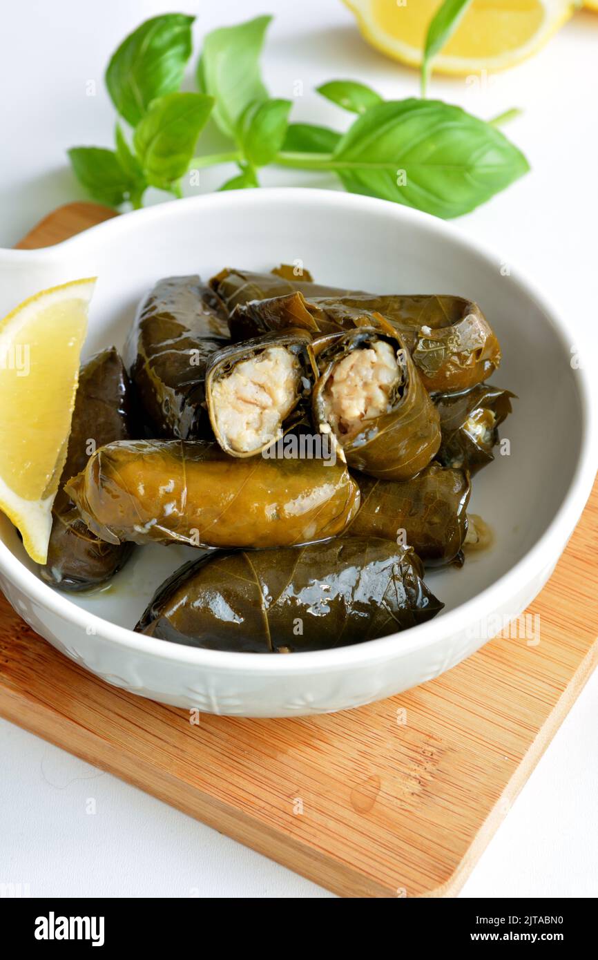 Grape leaf rolls hi-res stock photography and images - Alamy