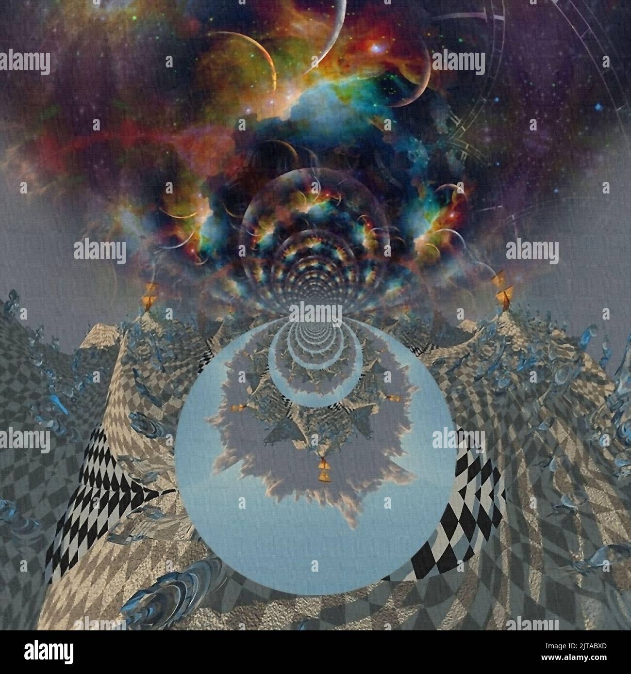 Chess fractal. Surreal space. 3D rendering Stock Photo - Alamy