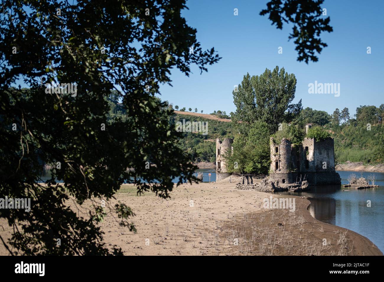 France, Teillet, 2022-08-01. The ruins of the chateau of Grandval in ...