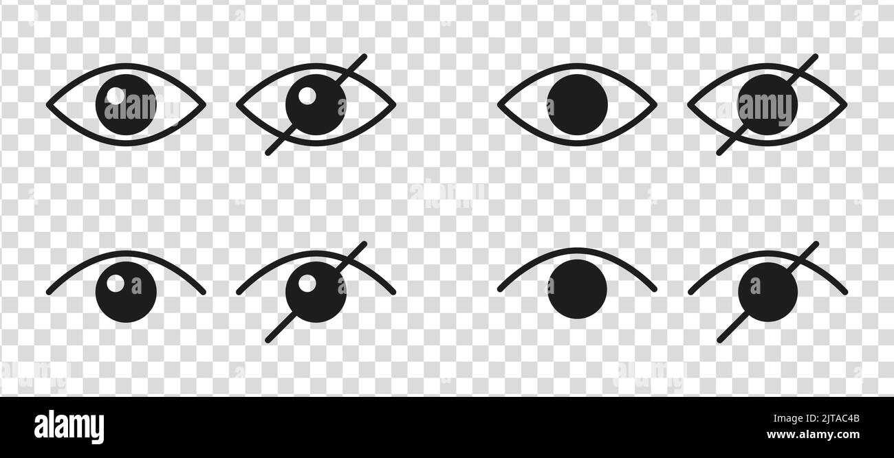 Password hidding icons set. Icons for data privacy and sensitive content mark. Outline vector ...